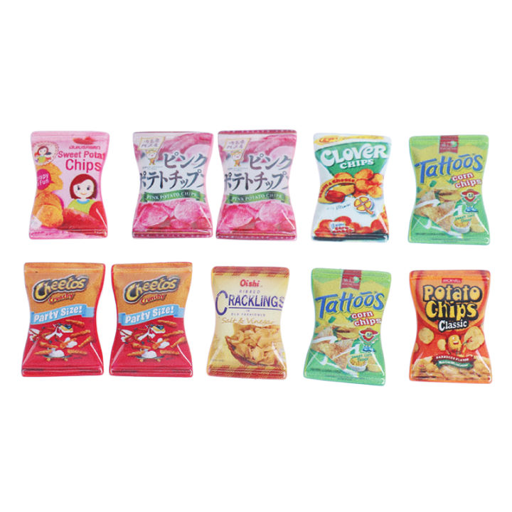 PINGZ 10pcs set Dollhouse Miniature Kitchen Food Potato Chips DIY PINGZ 10pcs set Dollhouse Miniature Kitchen Food Potato Chips DIY