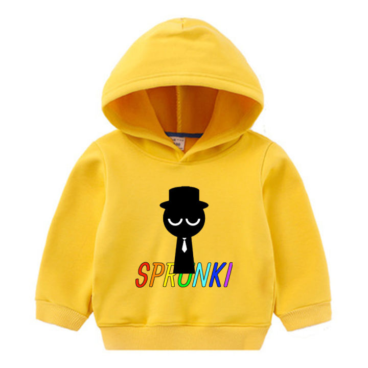 Sprunki Black Children's Hoodie Kids Simple Casual Cartoon Boys and ...