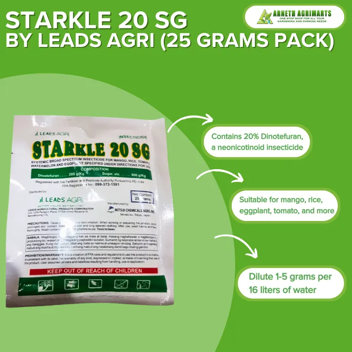 ARNETH STARKLE 20 SG INSECTICIDE DINOTEFURAN 25grams (NOT STARKLE G ...