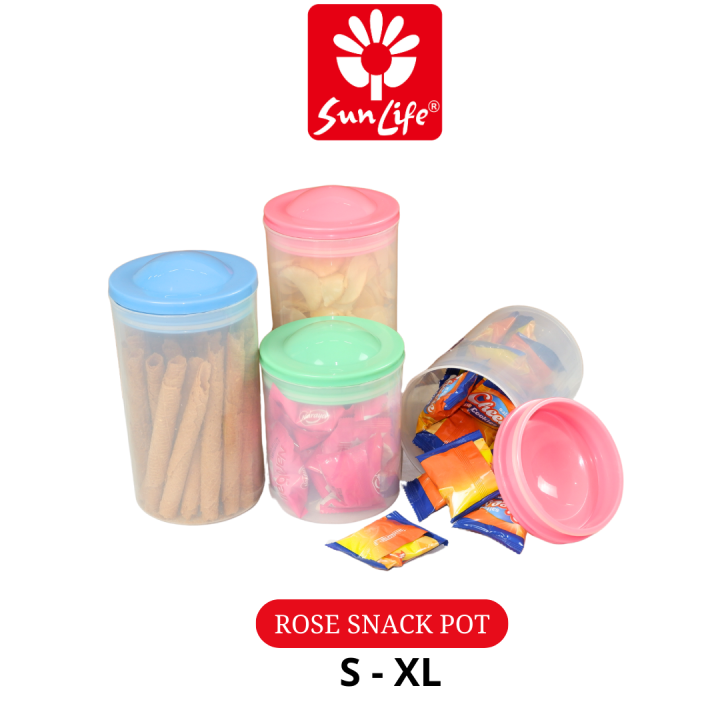 Sunlife Rose Snack Pot Toples Makanan Kue Kering Serbaguna Kapasitas ...