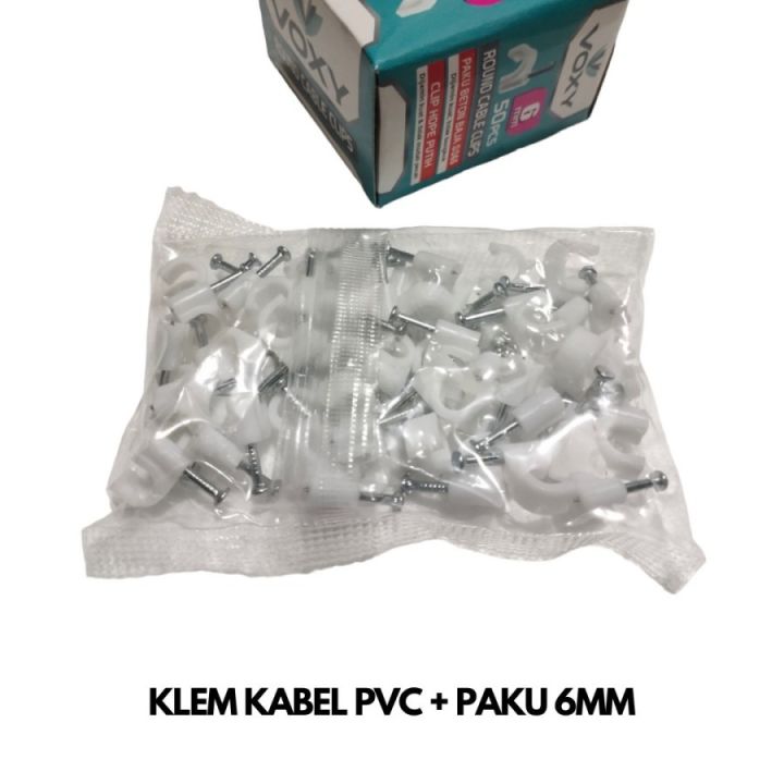 KLEM KABEL PVC + PAKU TERSEDIA BANYAK UKURAN /KLEM KABEL LISTRIK ...