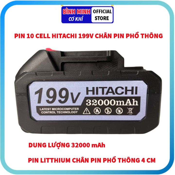 Pin 10 cell HITACHI 199V chân pin phổ thông, pin 10 cell dự phòng cho ...