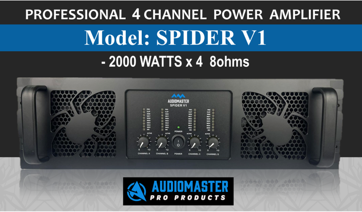 Audiomaster Spider V1 Power Amplifier 4 Channel 2000watts | Lazada PH
