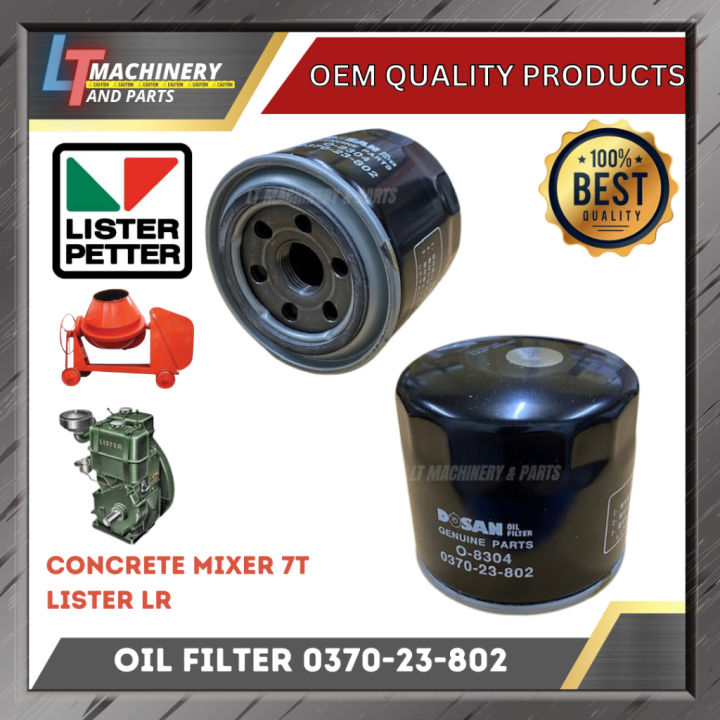 Concrete Mixer 7T LISTER LR Oil Filter 0370-23-802 | Lazada