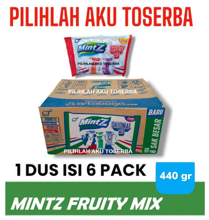 Mintz Permen Chewy FRUITY MIX FAMILY PACK 440 gr - ( HARGA 1 DUS ...
