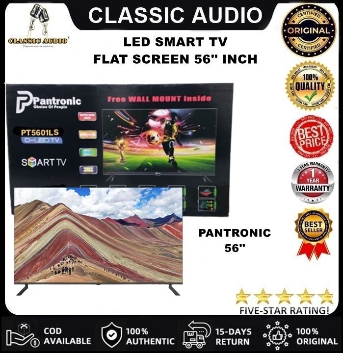 PANTRONIC NEW LED SMART TV FLAT SCREEN 56'INCHES BY CLASSIC AUDIO ...