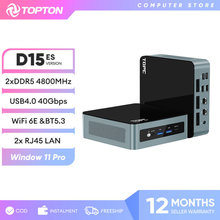 Topton AMD Mini PC Gamer Ryzen 9 6900HX ES 8 Core 2xDDR5 2xLAN 2.5G ...