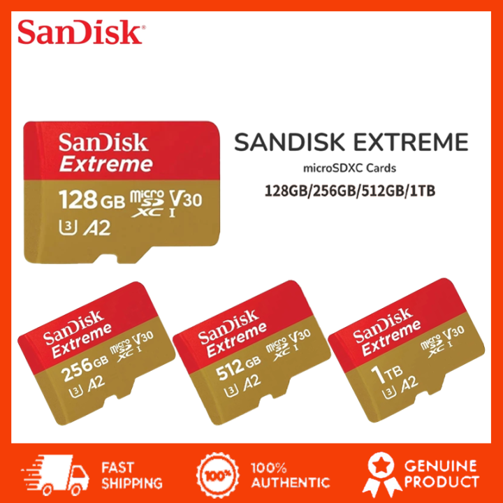 SanDisk Extreme micro SD Card 128GB/256GB/512GB/1TB A2 Class 10 U3 UHS ...