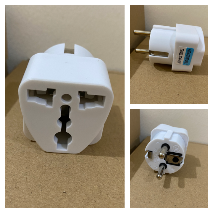 [COD] - Steker Colokan Listrik Kaki 3 ke Kaki 2 Adapter Travel Converter EU KR Plug Adapter ...