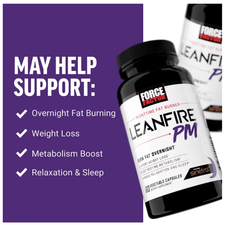Force Factor, Leanfire PM, Nighttime Fat Burner, 60 Vegetable Capsules [Preorder ~ Ship in 7 ...