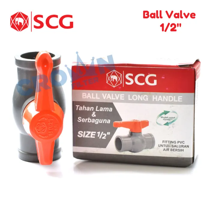 Stop Kran / Ball Valve PVC 1/2" SCG / KERAN AIR PCV 1/2 SCG THAILAND ...