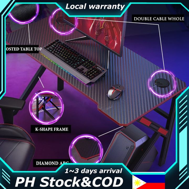 Carbon Matt Gaming Table/Pc Table/E-Sport Desk/Study Table/Meja Belajar ...
