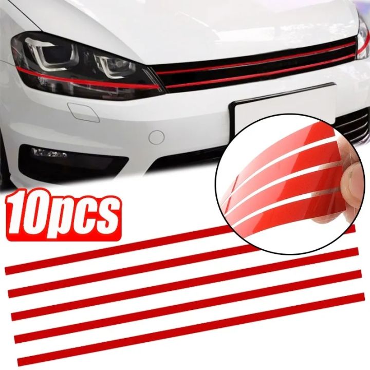 5/10Pcs Car Front Hood Grill Sticker Decoration Fashion Mouldings Red ...