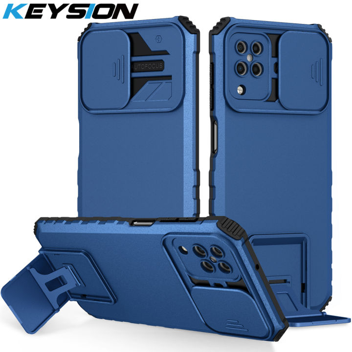 KEYSION Shockproof Case for Samsung A12 A22 4G A22S A42 5G Push Pull Camera Protection Live ...
