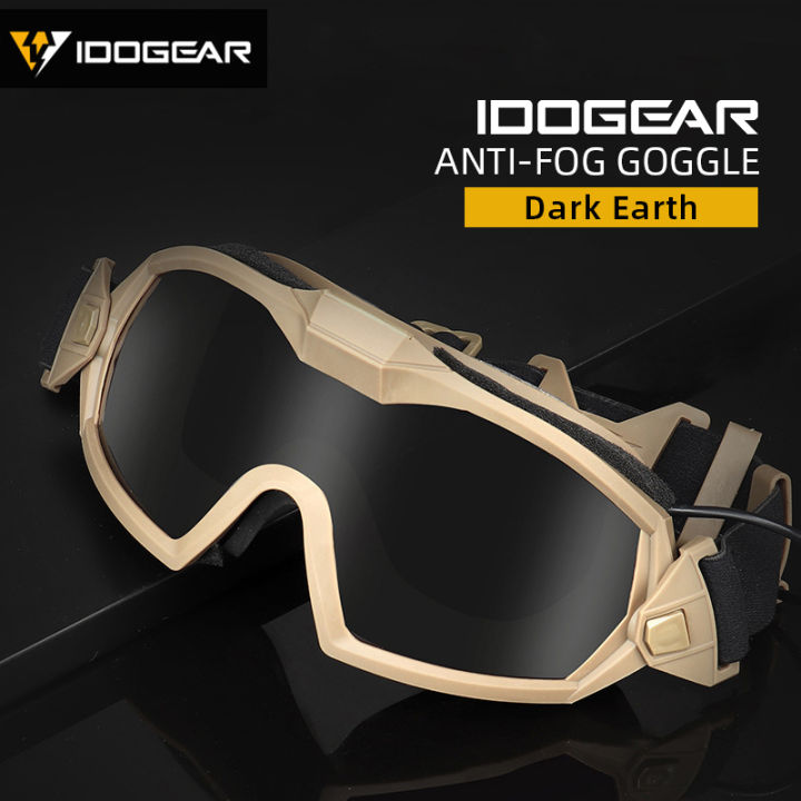 IDOGEAR Tactical Fan Goggle Adjustable Regulator Glasses Set Anti-fog ...