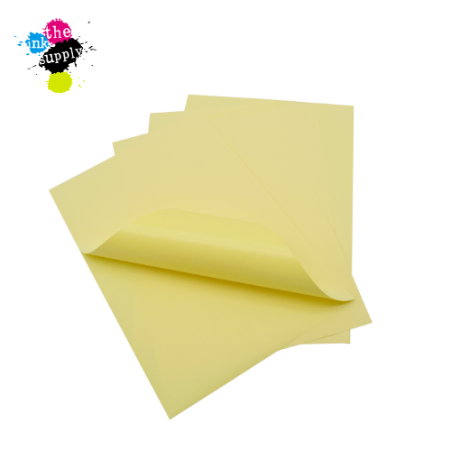 A4 Matt Yellow Adhesive Label Sticker Paper for Inkjet Laser Printer ...