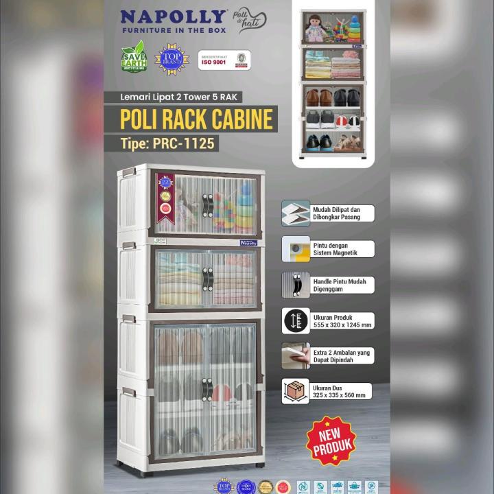 Lemari Lipat Napolly Poli Rack Cabine 1125 Transparan Furniture dengan ...