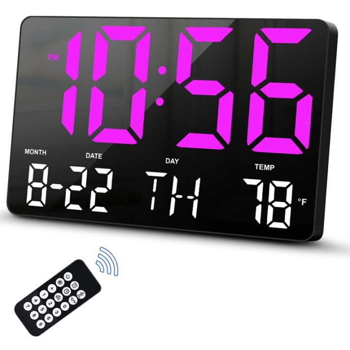 Digital Clock, Digital Wall Clock with Remote Control,LED Clock Large Display with Date Week ...