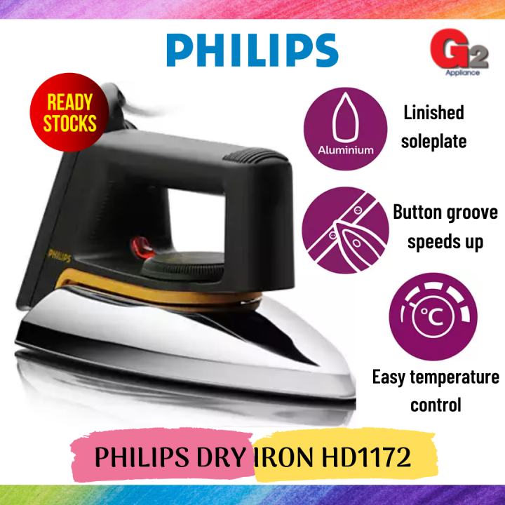 PHILIPS (Authorised Dealer) DRY IRON HD1172 | Lazada