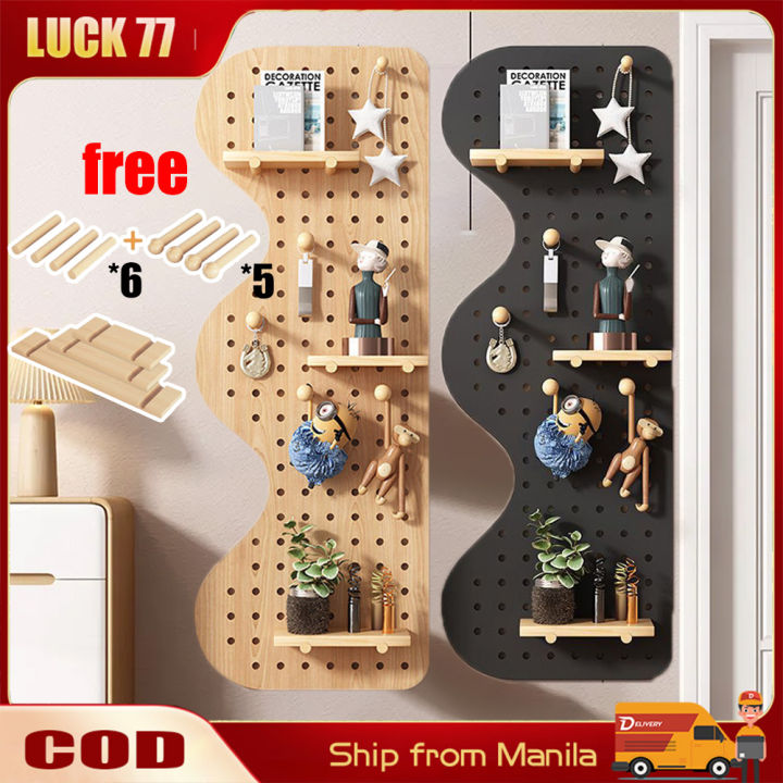 Solid Wood Wall Shelves 60/120CM Wire-wrap Board Storage Shelf Storage ...