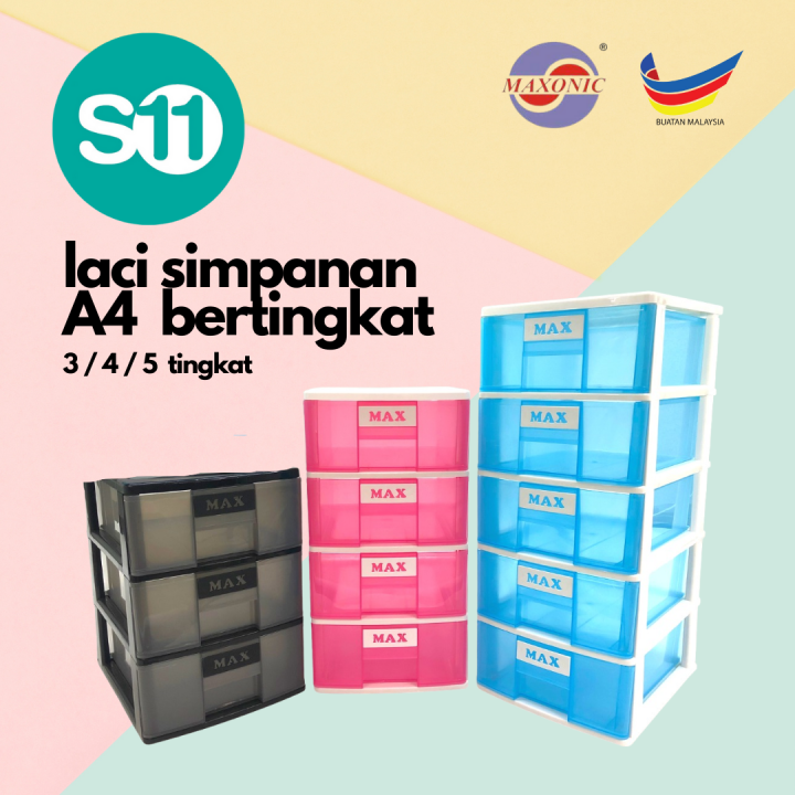 S11 x Maxonic 3/4/5 Tier A4 Size Multi-purpose Drawer / Stationery ...