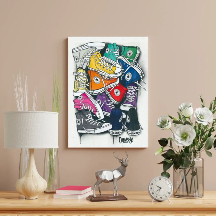 Poster dinding Sepatu Converse all star bahan mdf ukuran 20x30 | Lazada ...