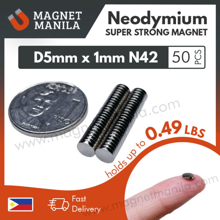 50 pcs. D5mm x 1mm Neodymium Magnet, N42 Super Strong Rare Earth NdFeB ...