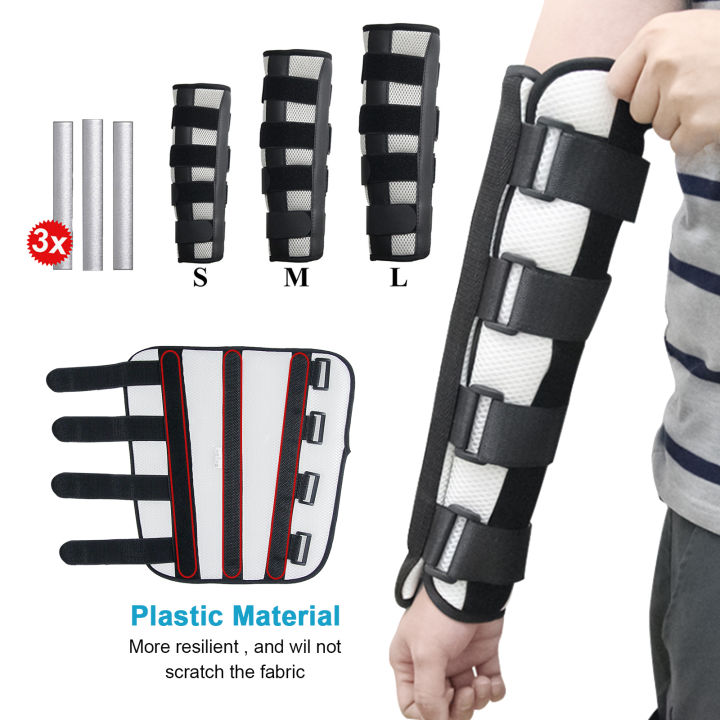 Arm Splint Brace Support Protector Belt Strap with 3 Fixed Steel Plates ...