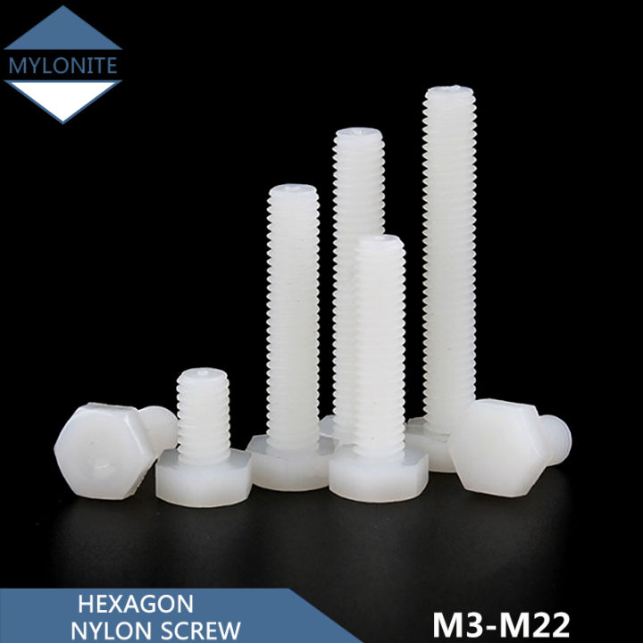 M2.5 M3 M4 M5 M6 M8 Nylon Screw Hexagon Machine Screw Plastic Hex Head ...