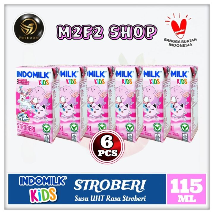 Susu Indomilk Kids Kotak UHT Rasa Stroberi | Strawberry 115ml (Kemasan ...