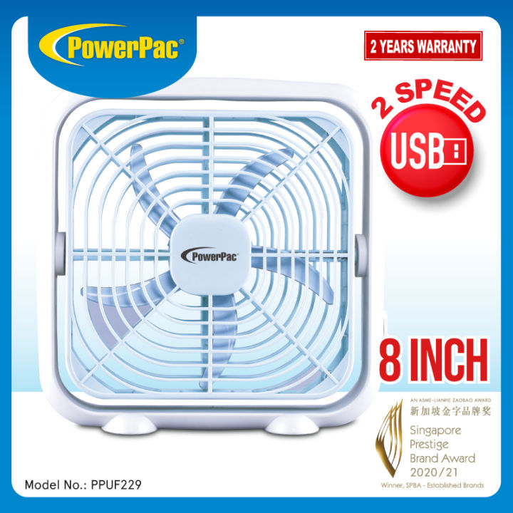 PowerPac USB fan, Box Fan, Portable Fan with 2 speed setting (PPUF229 ...