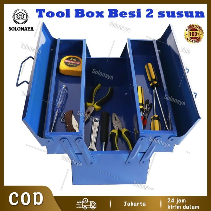 Tool Box Besi 2 susun Tempat Perkakas Kerja,Toolbox Tingkat Tempat ...