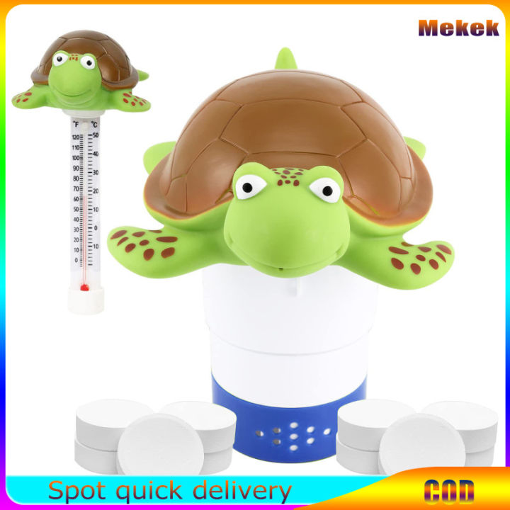 Pool Chlorine Floater For 4x3" Tablets, Turtle Floating Pool Chlorine ...