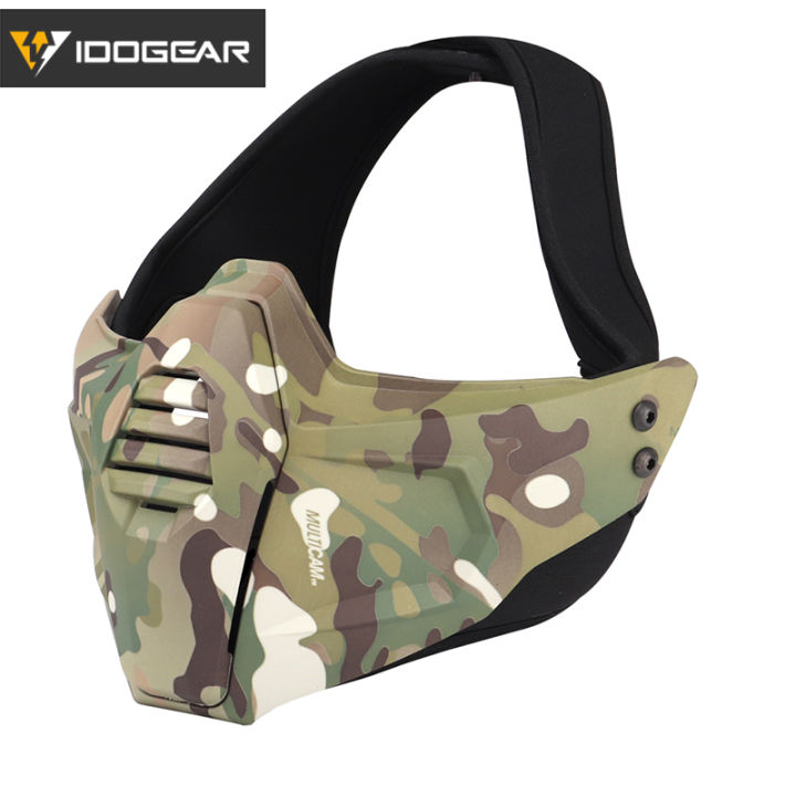 IDOGEAR Tactical Half Face Mask TPU Breathable Halloween Cosplay Mask ...
