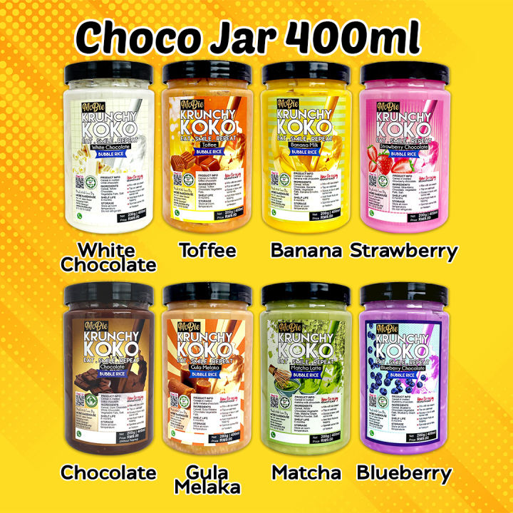 400ml 200gm Choco Jar Chocolate White Strawberry Matcha Blueberry ...