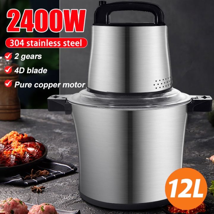 12L 2 Gear Commercial Electric Meat Grinder Kitchen Chopper Mincer Food ...
