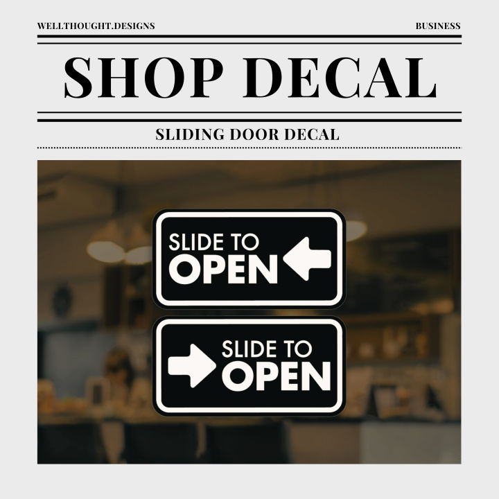 Sliding Door Sticker Decal / Slide to Open Door Sticker | Lazada PH
