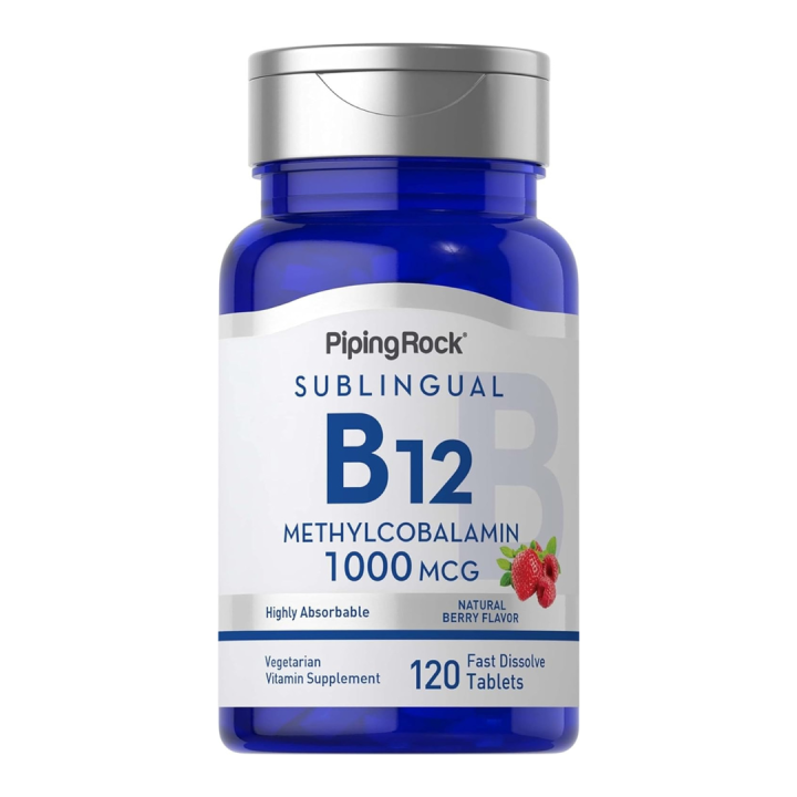 Piping Rock Sublingual B12 Methylcobalamin 1000mcg Natural Berry Flavor ...