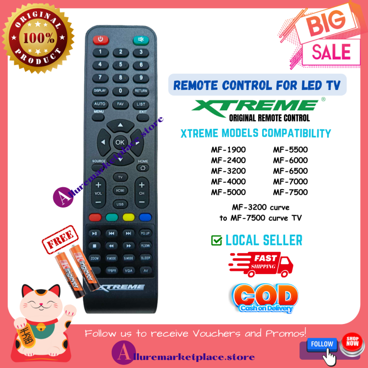 Xtreme TV Remote Control for BASIC LED TV | Xtreme Remote for MF-1900 ...