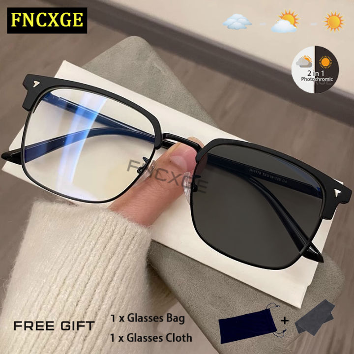 FNCXGE Photochromic Anti Radiation Glasses For Women Men Sunglasses ...