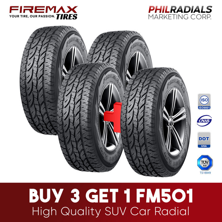 Firemax 265/65R17 112T FM501 A/T Quality SUV Radial Tire BUY 3 GET 1 ...