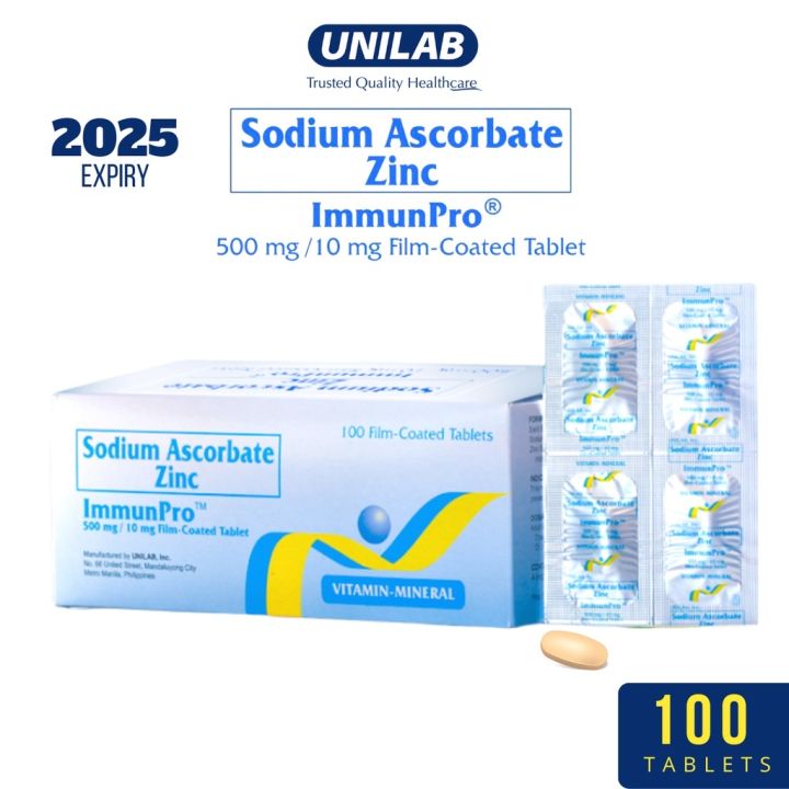 Unilab Immunpro Sodium Ascorbate with Zinc 100 Tablets Vitamin C with Zinc | Lazada PH