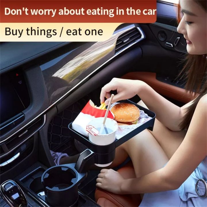 【COD+IN STOCK】Car Tray Table Adjustable Car Food Tray with Phone Holder ...