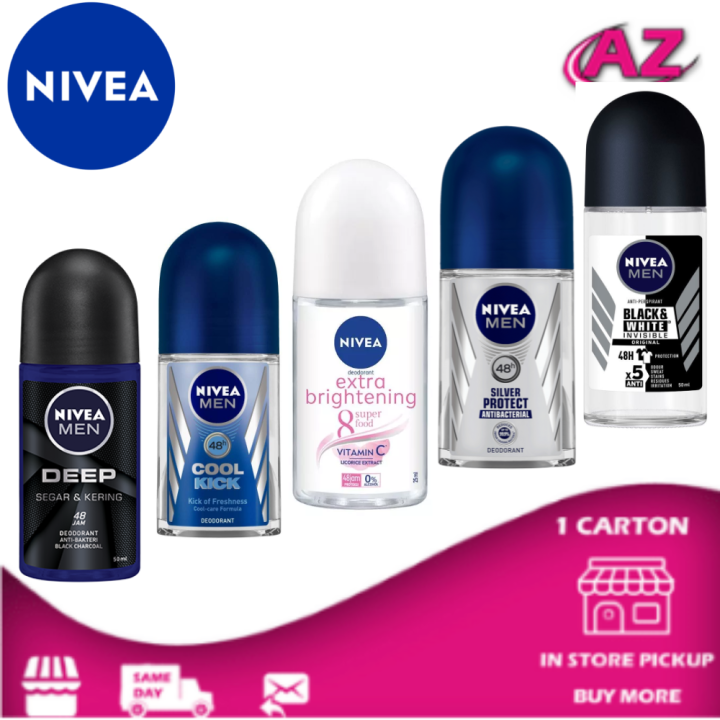 Nivea Men Deep | Black and White | Sliver Protect | Cool Kick | Extra ...