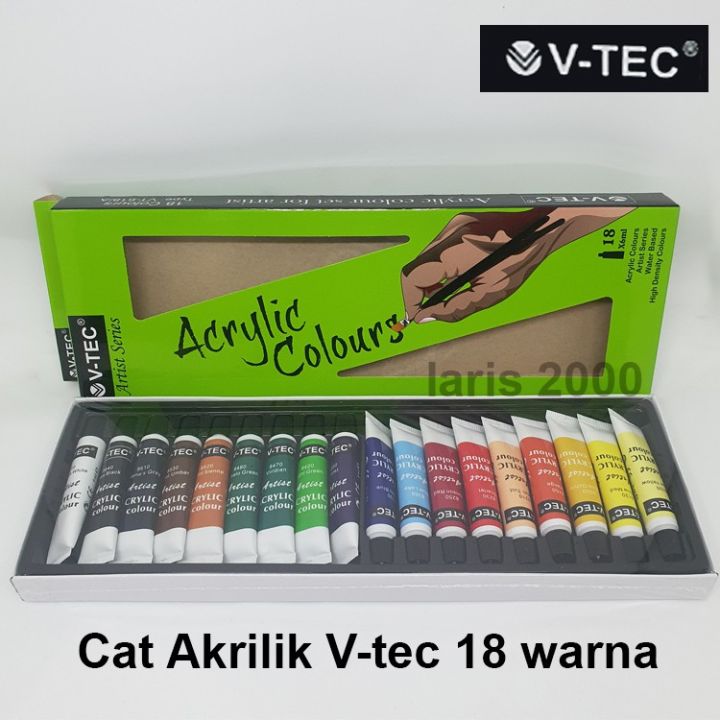 Cat Akrilik / Cat Acrylic Paint Set 18 Warna Vtec | Lazada Indonesia
