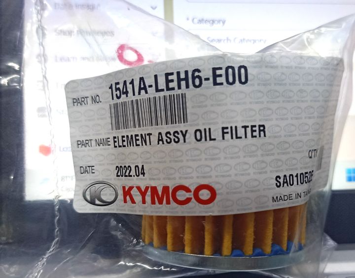 Element Assy Oil FIlter for Kymco XCiting 400 (1541A-LEH6-E00) | Lazada PH