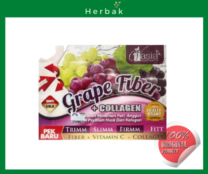 Vasia ANGGUR Grape Fiber Plus Collagen 10 Sachet x 15G | Lazada