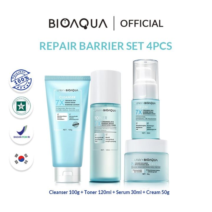 BIOAQUA 7X Ceramide Skin Barrier Repair Moisturizer Set Paket Skincare ...
