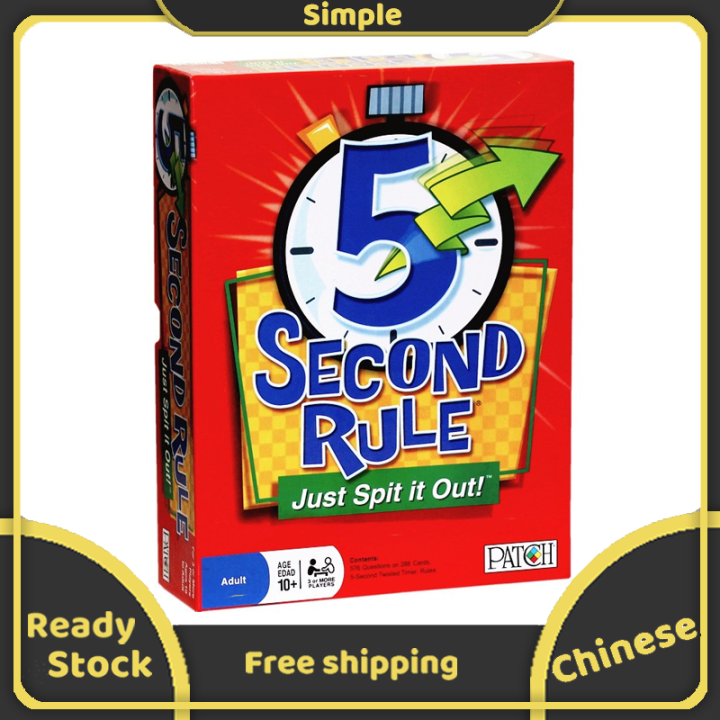 5 Second Rule Board Game For Family Party Game Kid Toy Gift | Lazada.co.th