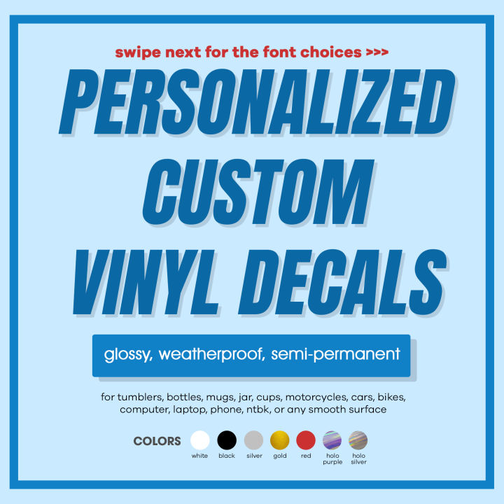 Customized Personalized Vinyl Sticker Name Decals | Lazada PH